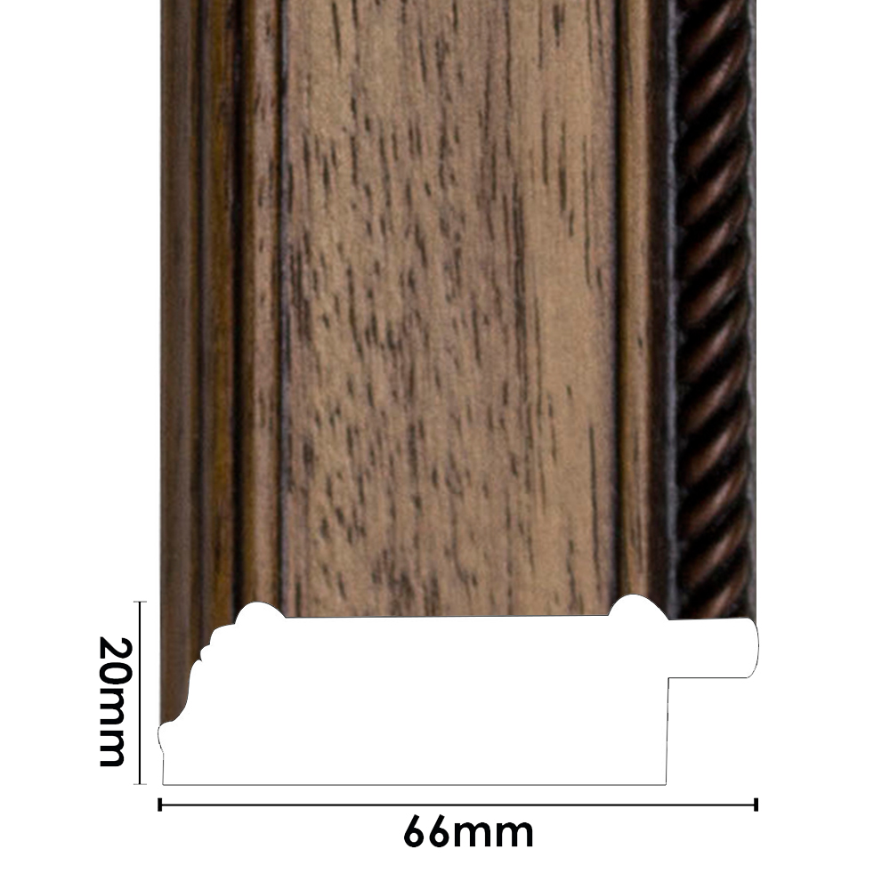 58 mm Base Sapele Stain Small Rope Embossing Wood Frame Moulding